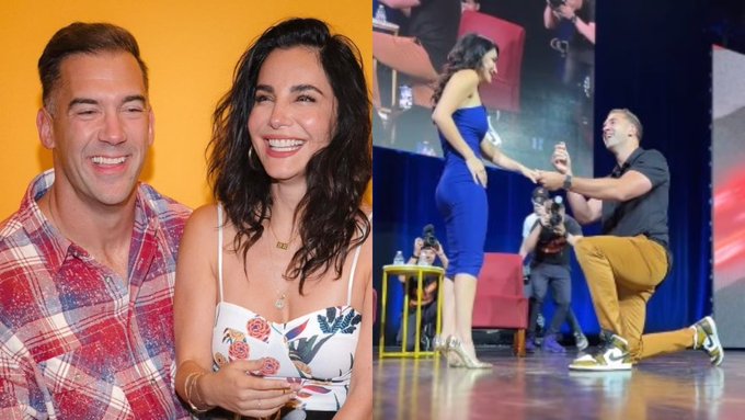 ¡Boda! Martha Higareda y Lewis Howes se comprometen en pleno escenario - HCH.TV