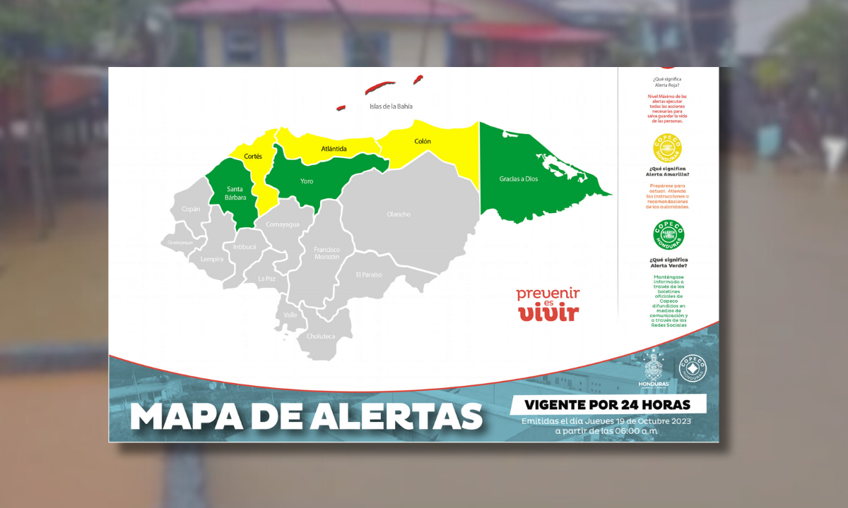 Extienden Alerta Roja en Islas de La Bahía, y bajan a Amarilla a otros tres departamentos - HCH.TV