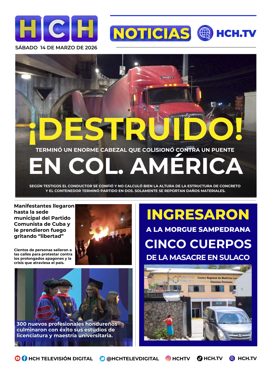 Portada sábado 14 de marzo de 2026 » HCH